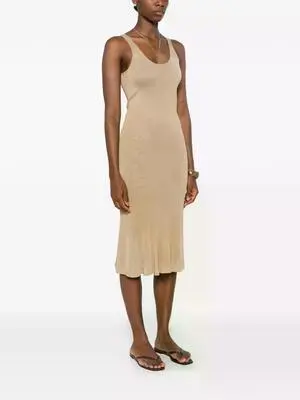TOTEME Fluted-hem Midi Dress - Neutrals