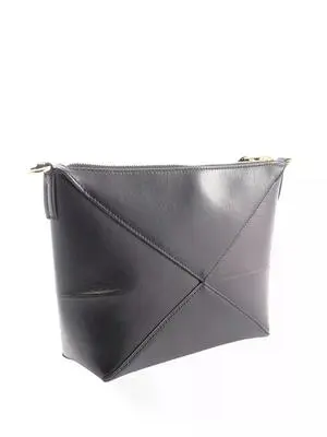 Loewe Leather Puzzle Fold Pouch Shoulder Bag - Black