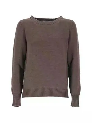 GRAN SASSO Ribbed-trim Crew-neck Sweater - Brown