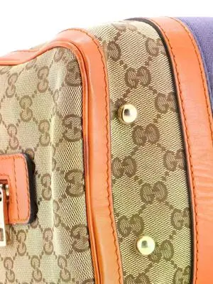 Gucci Vintage Web Boston Bag Gg Canvas Satchel - Brown