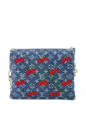 LOUIS VUITTON X Takashi Murakami Coussin Bag Limited Edition Monogram Cerises Denim Pm Crossbody Bag - Blue