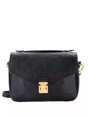 LOUIS VUITTON Pochette Metis Monogram Empreinte Leather Crossbody Bag - Black