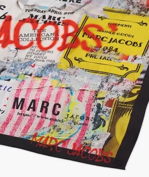 Marc Jacobs Americana Graphic Square Scarf - White Multi