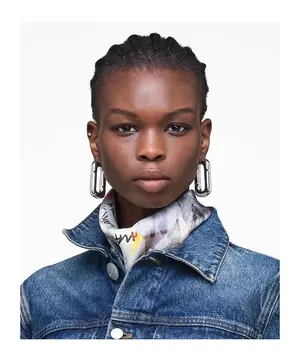 Marc Jacobs Americana Graphic Square Scarf - White Multi