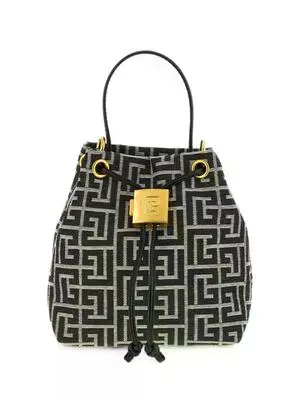 Balmain Pulse Monogram Jacquard Bucket Bag