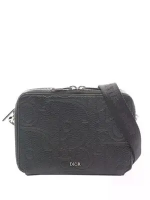 Dior 2021-2026 Gravity Leather Pouch Crossbody Bag - Black