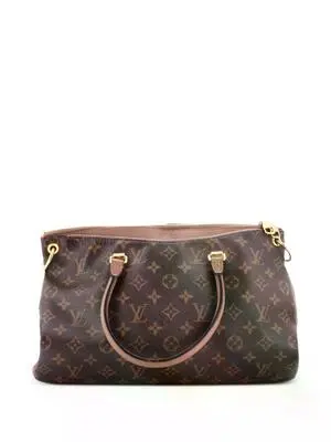 LOUIS VUITTON Pallas Tote Monogram Canvas With Leather Shoulder Bag - Brown