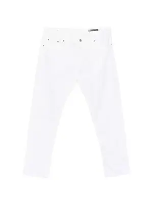 DONDUP Logo-patch Slim-cut Jeans - White