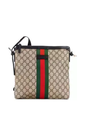 Gucci Gg Coated Canvas Medium Web Messenger Bag