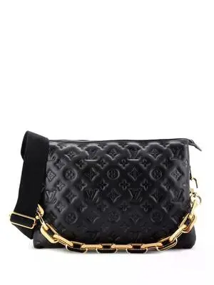 LOUIS VUITTON Coussin Mm Crossbody Bag Monogram Embossed Lambskin - Black