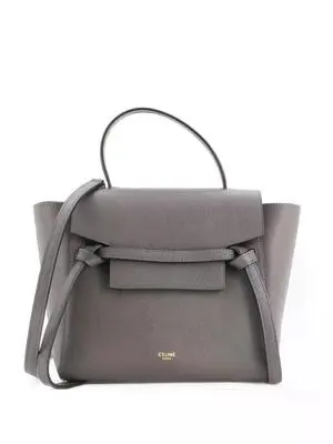 Celine Belt Bag Textured Leather Nano Shoulder Bag - Grey