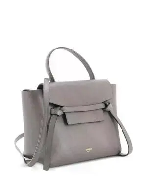 Celine Belt Bag Textured Leather Nano Shoulder Bag - Grey