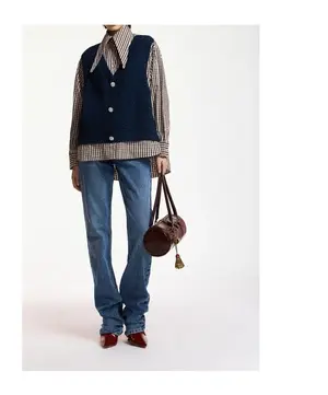 Essentiel Antwerp Check-pattern Pussy-bow Shirt
