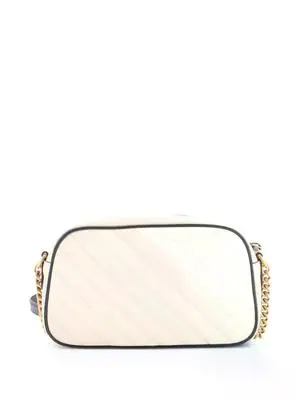 Gucci Gucci GG Marmont Diagonal Quilted Leather Cross Body Bag White