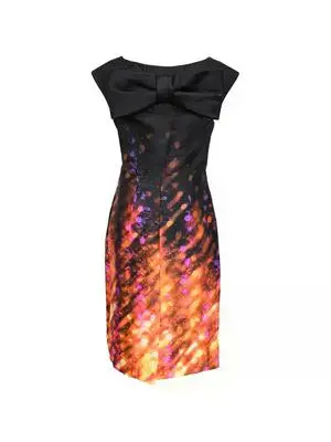 Prada Printed Bow-detail Midi Dress