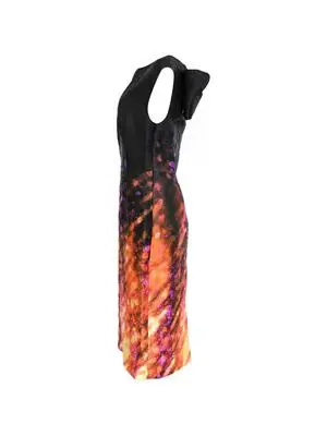 Prada Printed Bow-detail Midi Dress
