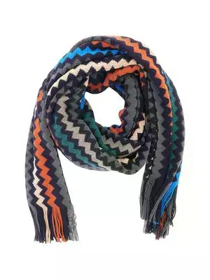 Missoni Zigzag-knit Scarf - Grey