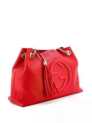 Gucci Soho Chain Strap Leather Medium Shoulder Bag - Red