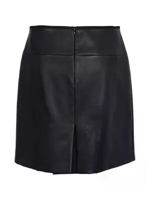Hermès 2023 Front-slit Leather Mini Skirt