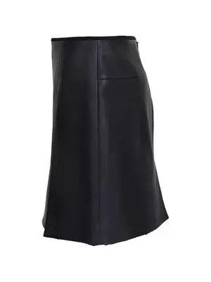 Hermès 2023 Front-slit Leather Mini Skirt