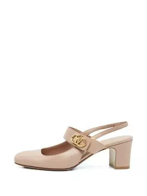 Valentino Garavani Vlogo Mary Jane Slingback Pumps - Neutrals