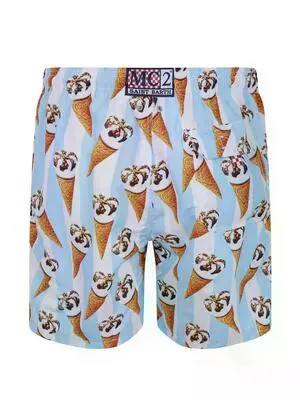 MC2 SAINT BARTH Ice-cream-print Striped Swim Shorts - Blue