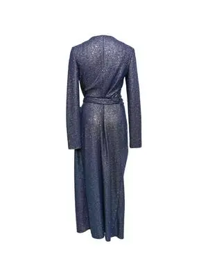 Talbot Runhof Glittered Wrap Maxi Dress