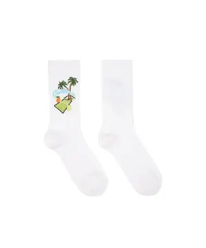 Casablanca Astral Plane Logo-intarsia Socks - White