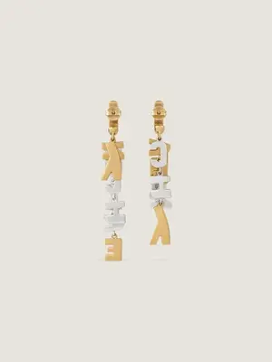 Givenchy Letters Asymmetric Earrings In Metal