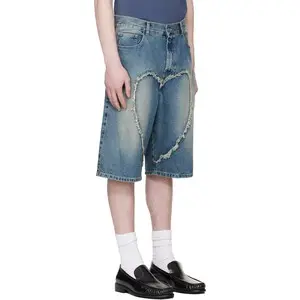CARNE BOLLENTE Heart Denim Shorts
