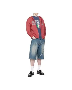 CARNE BOLLENTE Heart Denim Shorts