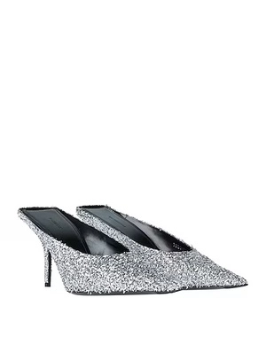 Balenciaga Stiletto Heeled Leather Slippers