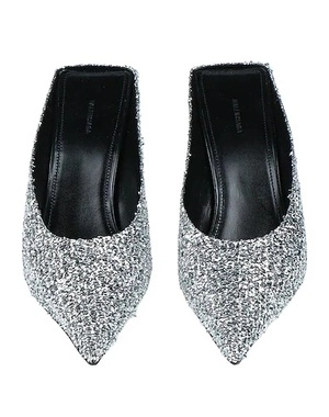 Balenciaga Stiletto Heeled Leather Slippers