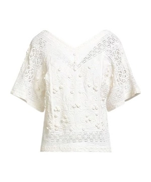 Tory Burch Lace Short Sleeve Top