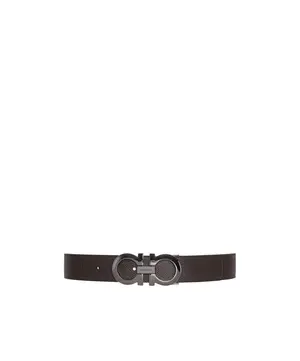 FERRAGAMO Gancini Reversible Buckle Belt - Black