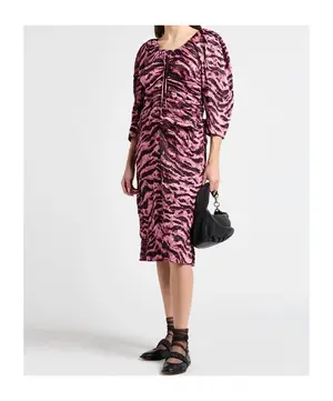 GANNI Printed Midi Dress