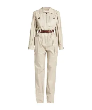 Saint Laurent Long Sleeves Jumpsuit - Nude