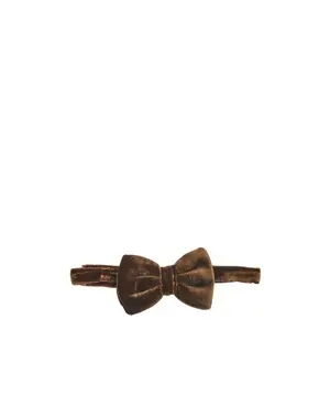 Emporio Armani Hook Fastening Velvet Bow Tie - Brown