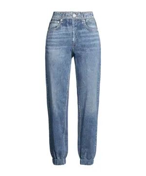 Rag & Bone Solid Color Denim-style Tapered Trousers - Blue