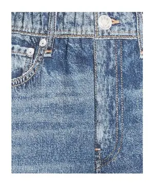 Rag & Bone Solid Color Denim-style Tapered Trousers - Blue