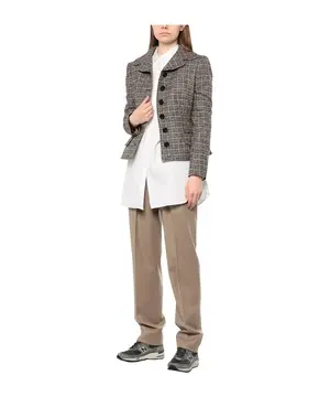 Dolce & Gabbana Houndstooth Tweed Long Sleeves Blazer