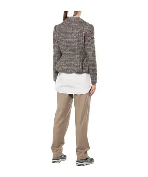 Dolce & Gabbana Houndstooth Tweed Long Sleeves Blazer