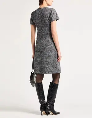 Dolce & Gabbana Tweed Short Sleeve Knit Dress