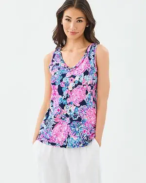 Lilly Pulitzer® Gigi Ruffle Tank Top - Navy