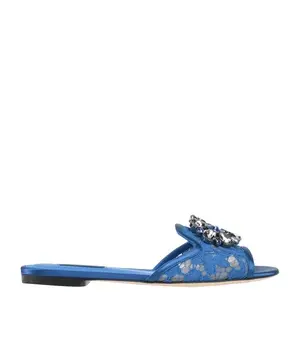 Dolce & Gabbana Lace Print Sandals - Blue
