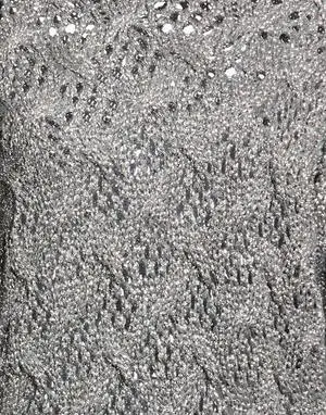 Max Mara Metallic Knit Crew Neck Pullover