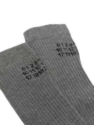 MAISON MARGIELA Logo-print Ribbed Socks