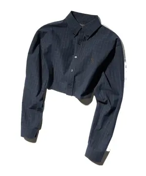 Gucci Cropped Checked Cotton Poplin Shirt