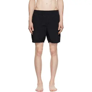 Stone Island Regular-fit Mid-length Swim Shorts With Pockets - Black