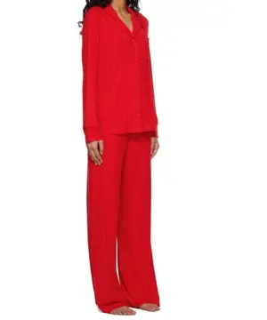 SKIMS Rib-knit Pajama Set - Red